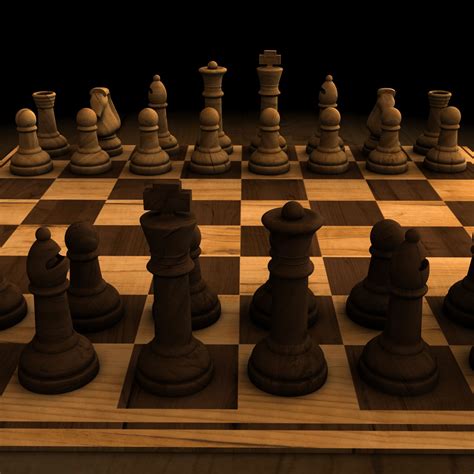 목조 체스 세트 3d 모델 29 Fbx Obj Ma Free3d
