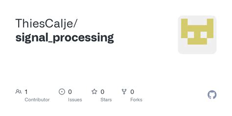 Github Thiescaljesignalprocessing