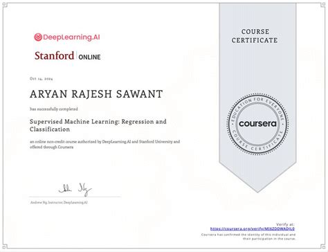 Aryan Sawant On Linkedin Machinelearning Artificialintelligence Ai Coursera Lifelonglearning…