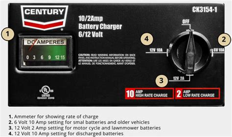 Ck3154 1 Century 10 2 Amp 6 12 Manual Battery Charger