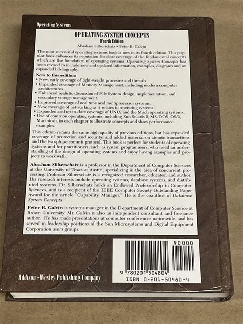 Operating System Concepts Fourth Edition
