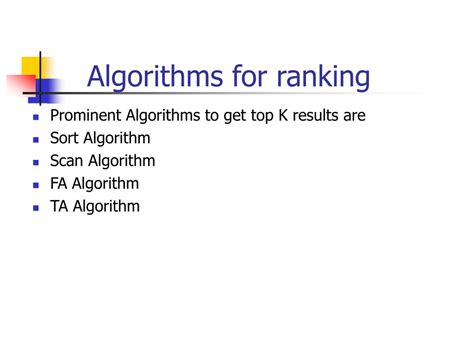Ppt Popular Ranking Algorithms Powerpoint Presentation Free Download