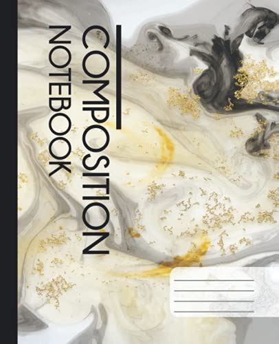 Composition Notebook Wide College Ruled Paper Compostion Notebook Classy Black Liquid Marble