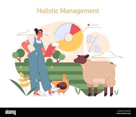 Holistic Management Concept Individual With Livestock Analyzing