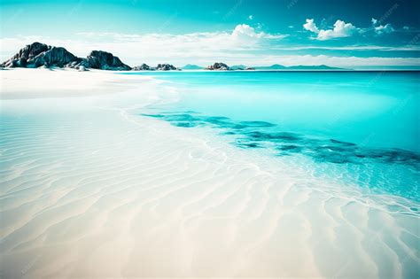 Premium Photo A Stunning Beach With Crystal Clear Water And White Sand