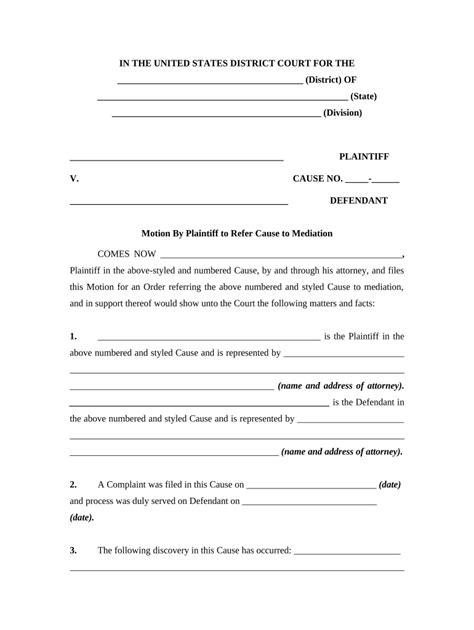 Motion To Refer Cause To Mediation Fill Out Sign And Share Online