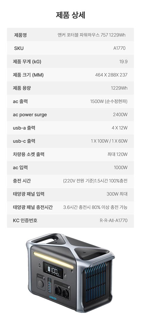 앤커 파워하우스 757 차박 캠핑용 대용량 인산철 배터리 220v C타입 파워뱅크 A1770 감도 깊은 취향 셀렉트샵 29cm
