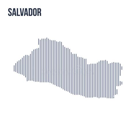 Vector Abstract Hatched Map Of Salvador With Vertical Lines Isolated On A White Background
