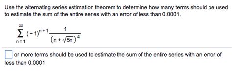 alternating series estimation theorem