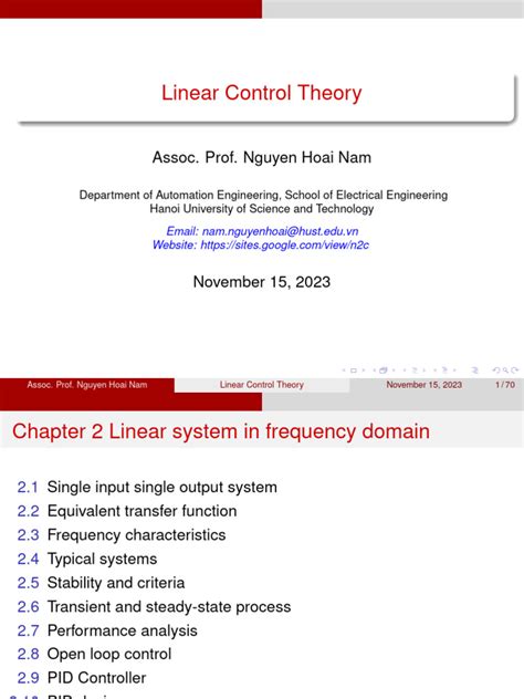 Linearcontroltheory Pdf Control Theory Electrical Engineering