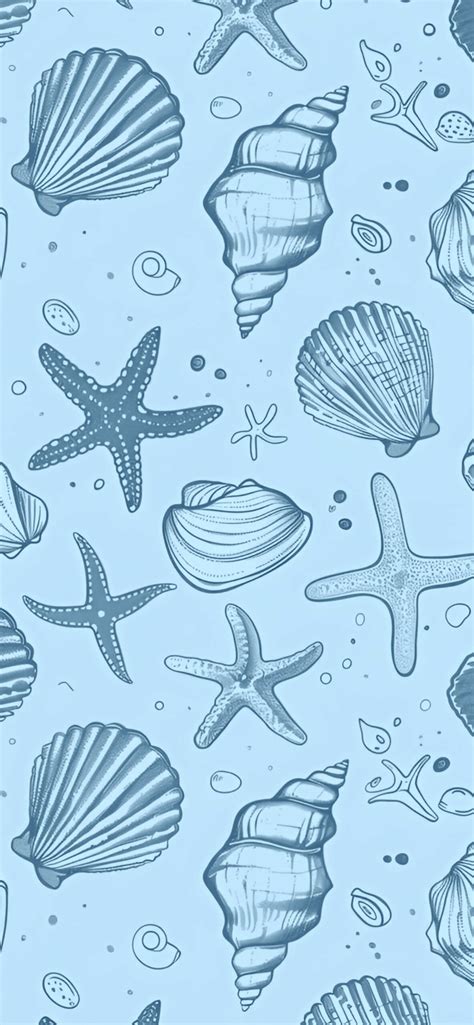 Ocean Shells Aesthetic Pattern Wallpapers Summer Wallpapers