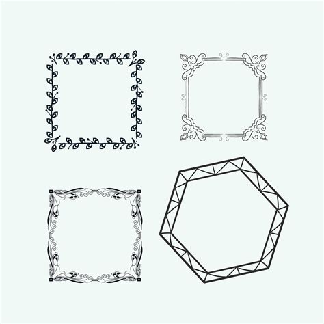 premium vector hand drawn line border frame vector design element set