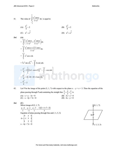 Jee Advanced 2016 Question Paper 2 Mathongo