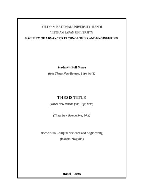 Bachelor Thesis Report Template Pdf