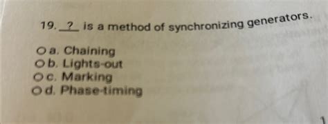 solved q ﻿is a method of synchronizing generators a
