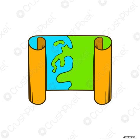 paper scroll map icon cartoon style stock vector 3212238 crushpixel