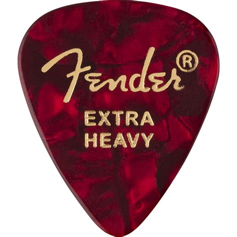 Fender Premium Celluloid 351 Shape Guitar Picks Extra Heavy Red Moto