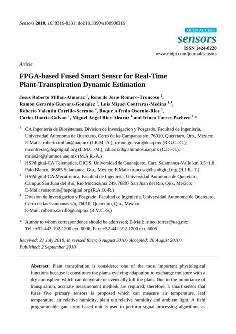 PDF FPGA Based Fused Smart Sensor For Real Time Plant MDPI Com DOKUMEN TIPS