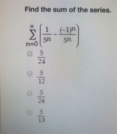 Solved Find The Sum Of The Series Chegg