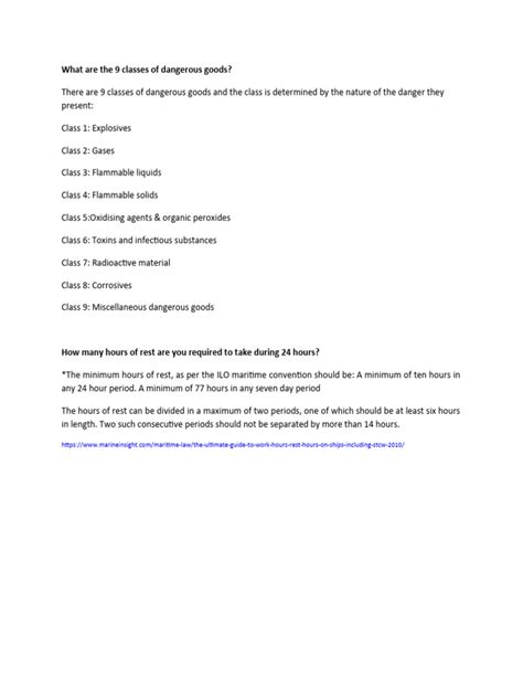 Classes Of Imdg Pdf