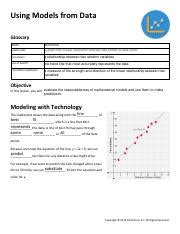 5 04 Guided Notes Using Models From Data 1 Pdf Using Models From Data Glossary TERM
