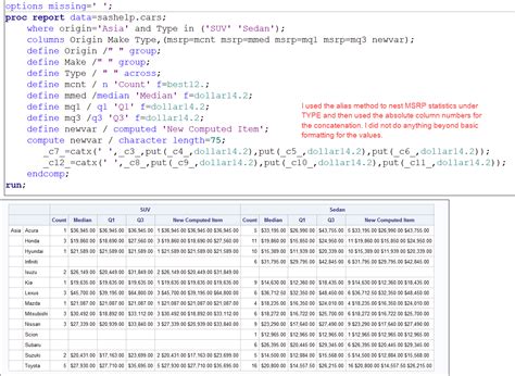 Solved Computed Variables Under Across Variables Sas Support Communities