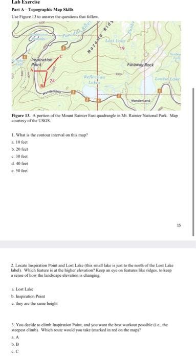 Solved Part A Topographic Map Skills Use This Map Figure To Chegg