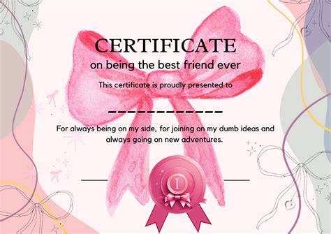 Friend Certificate For Best Friends