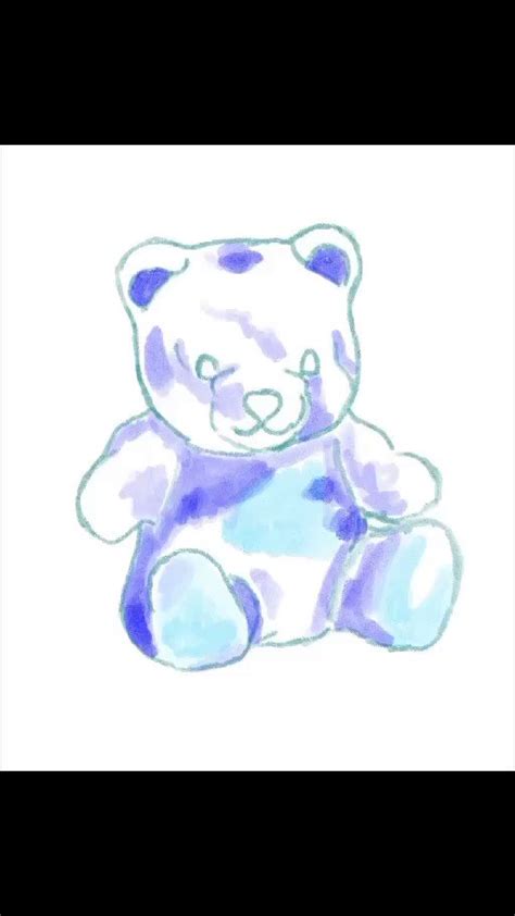 Blue Teddy Bear Drawing