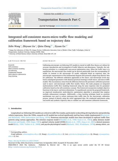 pdf integrated self consistent macro micro traffic flow modeling and