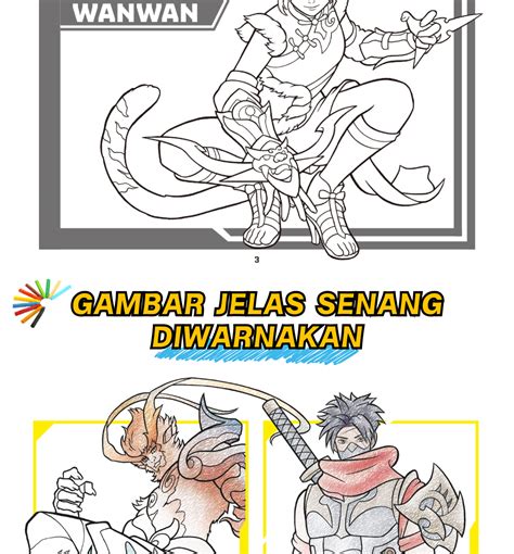 Buku Mewarna Mlbb Buku 2 Colouring Book Mobile Legends Bang Bang Buku