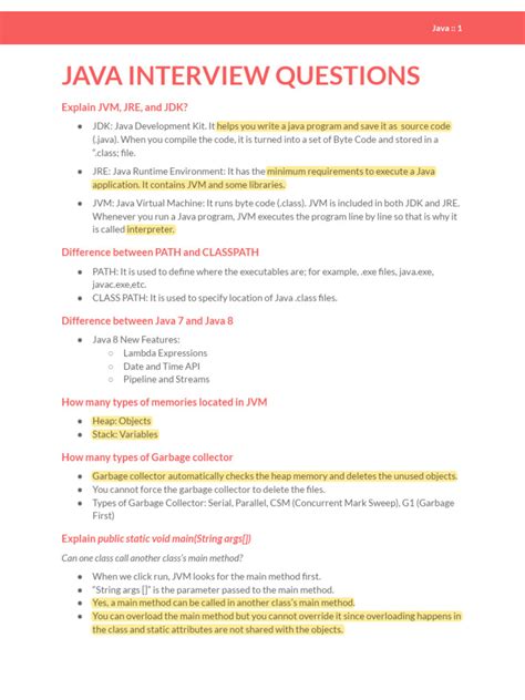 terview prep java pdf constructor object oriented