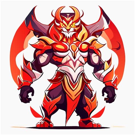 Premium Vector Detailed Full Body Demon Character In Dynamic Pose