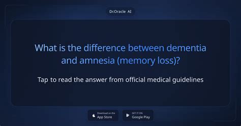 What Is The Difference Between Dementia And Amnesia Memory Loss