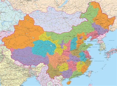 Подробная карта китая с городами на русском языке