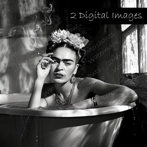 Frida Kahlo Digital Download Frida Kahlo Print Wall Art Black And White Frida Artwork