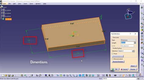 02 Catia V5 User Interface Parametric Modeling Youtube