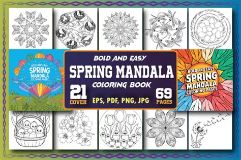 Spring Mandala Coloring Book For Adults Graphic By Teefog · Creative