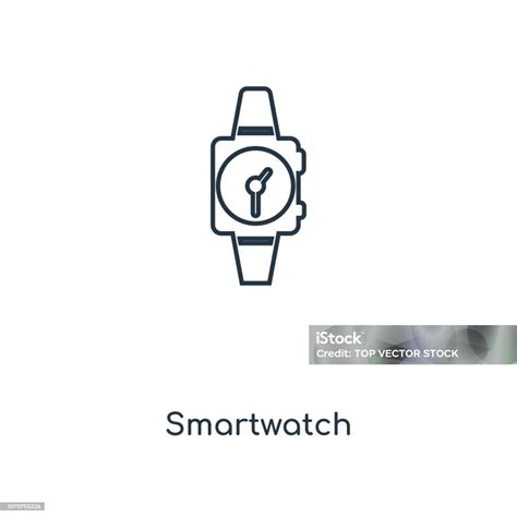 Smartwatch 개념 선 아이콘입니다 선형 Smartwatch 개념 개요 기호 디자인입니다 이 간단한 요소 그림 사용할 수 있습니다 웹 및 모바일 Ui Ux가 0명에