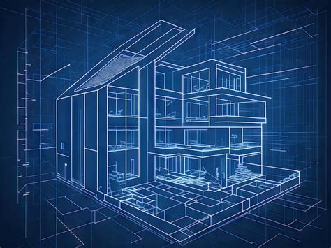 Premium Ai Image Building Project Plan Blueprint Of A Modern Ai