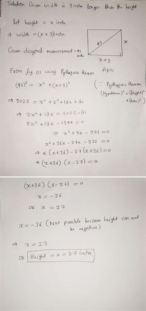 [solved] a rectangle is drawn so the width is 9 inches longer than the