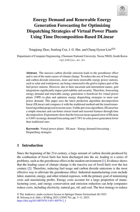 Pdf Energy Demand And Renewable Energy Generation Forecasting For Optimizing Dispatching