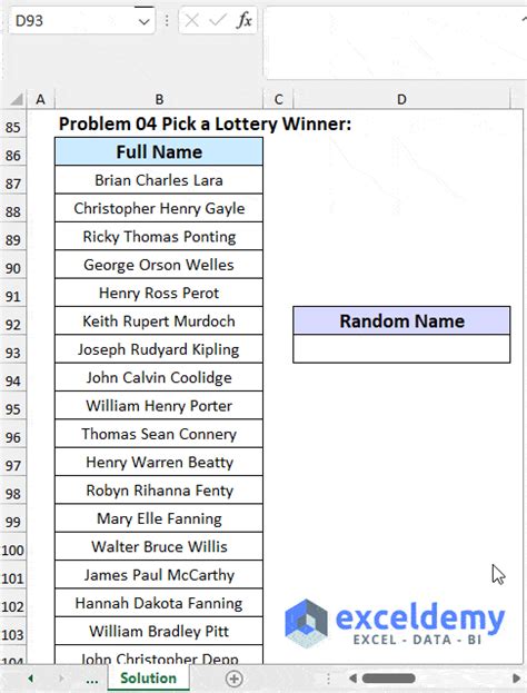 List Of Names For Practice In Excel 10 Exercises Exceldemy