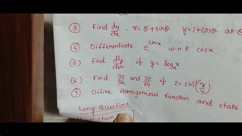 Derivative Imp Questions Part 1 Youtube