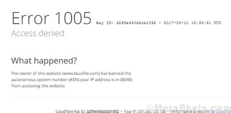 Fix Error 1005 ‘access Denied Error Message While Opening Websites On