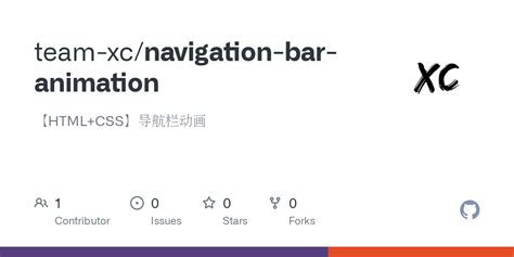 Github Team Xcnavigation Bar Animation 【htmlcss】导航栏动画