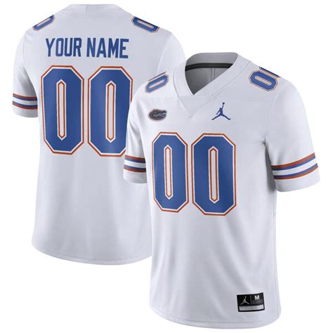 Custom Florida Gators Football White Away Jersey