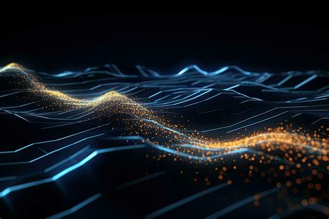 3d Rendering Of Abstract Technology Digital Particles Network