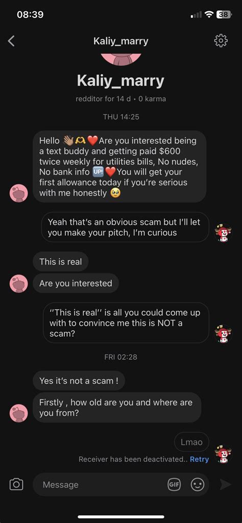 A Reddit Scammer Using The Same Argument Twice To Convince Me Its Not