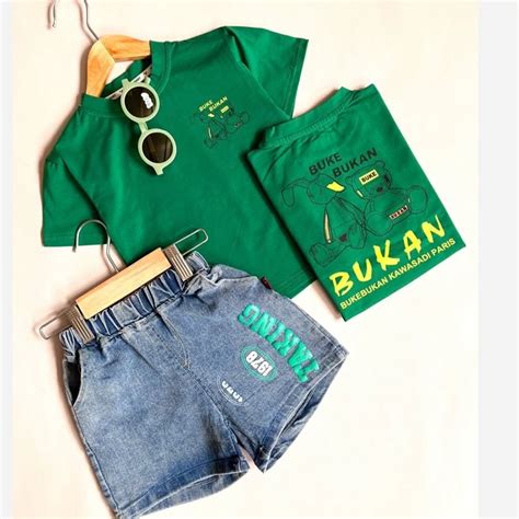 خرید و قیمت لباس پسرانه محرمی ست دخترانه تیشرت شلوارک سبز از غرفه هپی